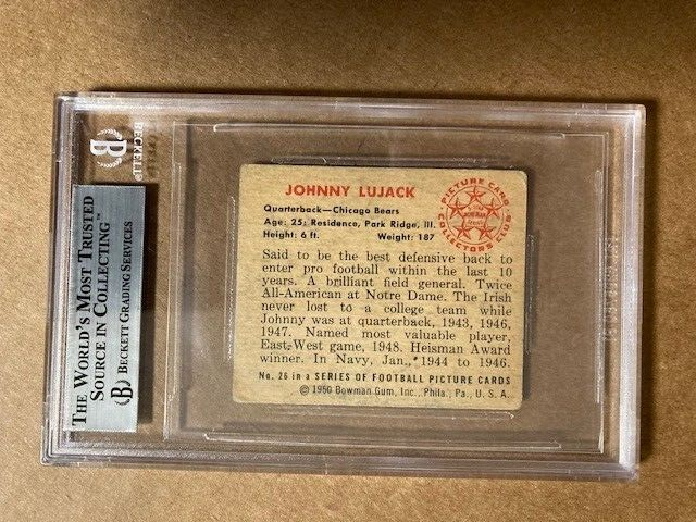 Johnny Lujack Boldly Signed 1950 Bowman Card Beckett Authenticated | eBay