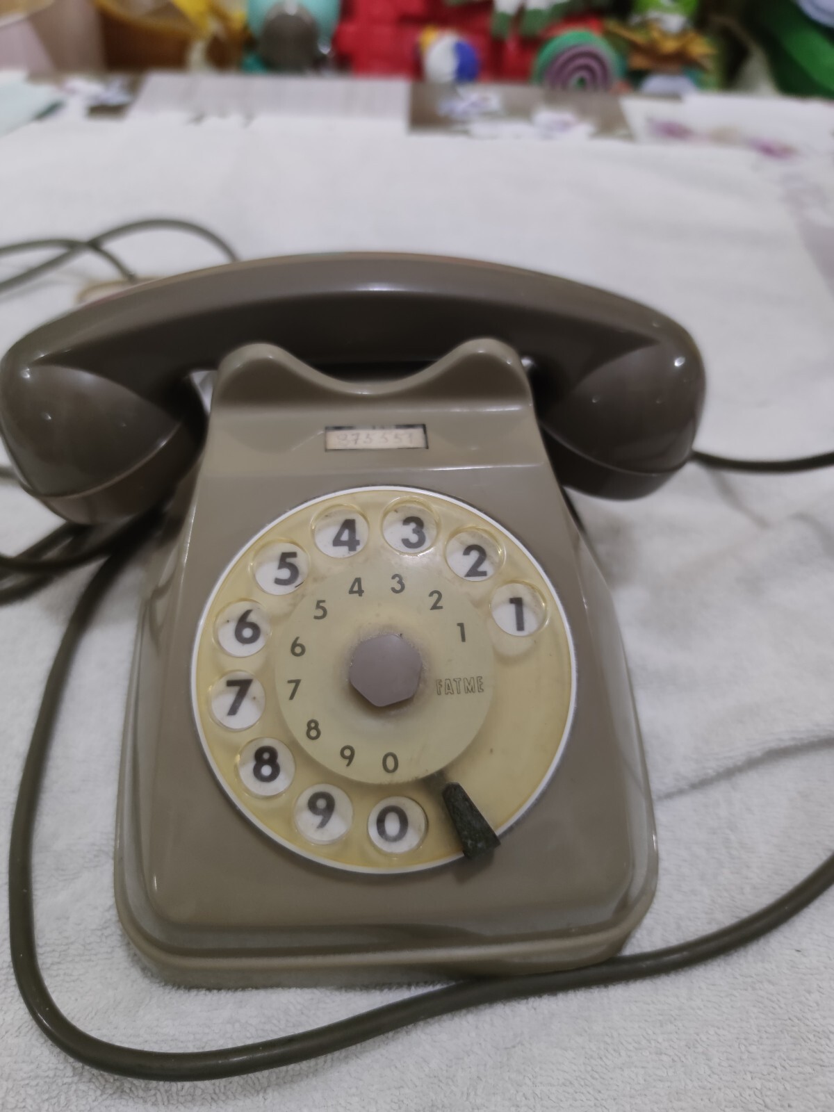 Telefono fisso SIP bigrigio da tavolo a disco rotella - Vintage anni 70 ...
