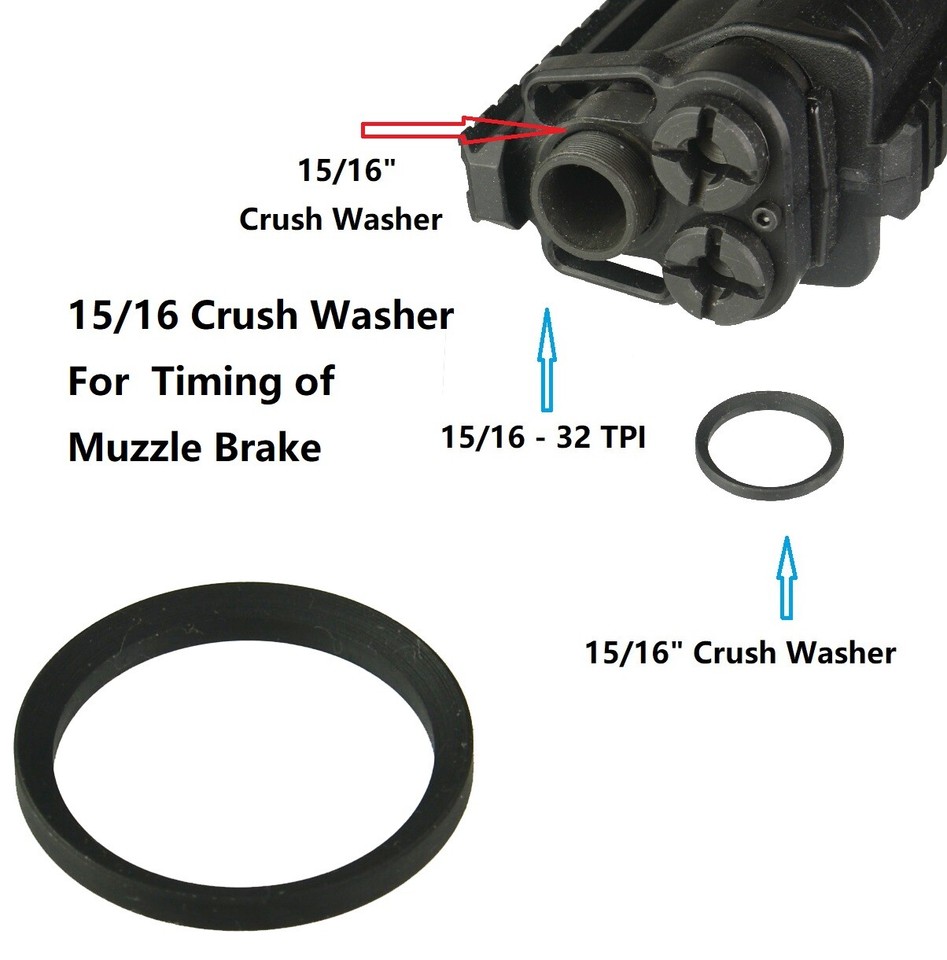 12 GA Muzzle Brake Tanker Compensator Recoil Reducer, 15/16x32 For KEL ...