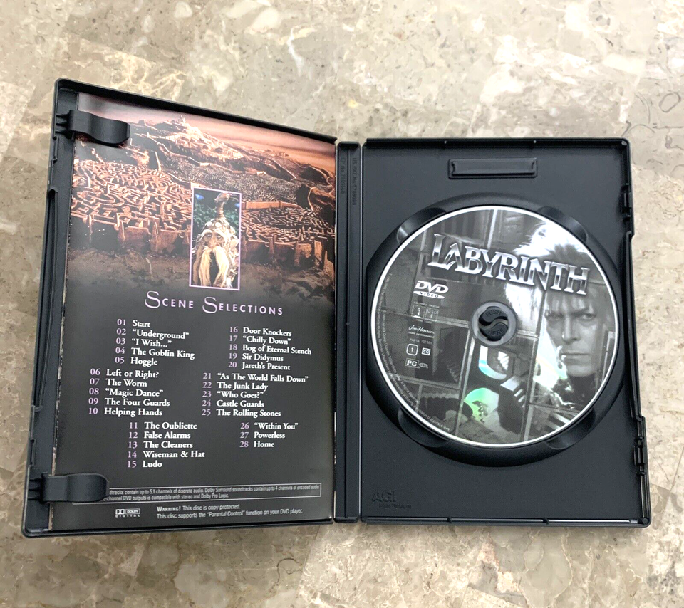 Labyrinth DVD David Bowie Jareth Goblin King Brian Jim Henson Muppets ...