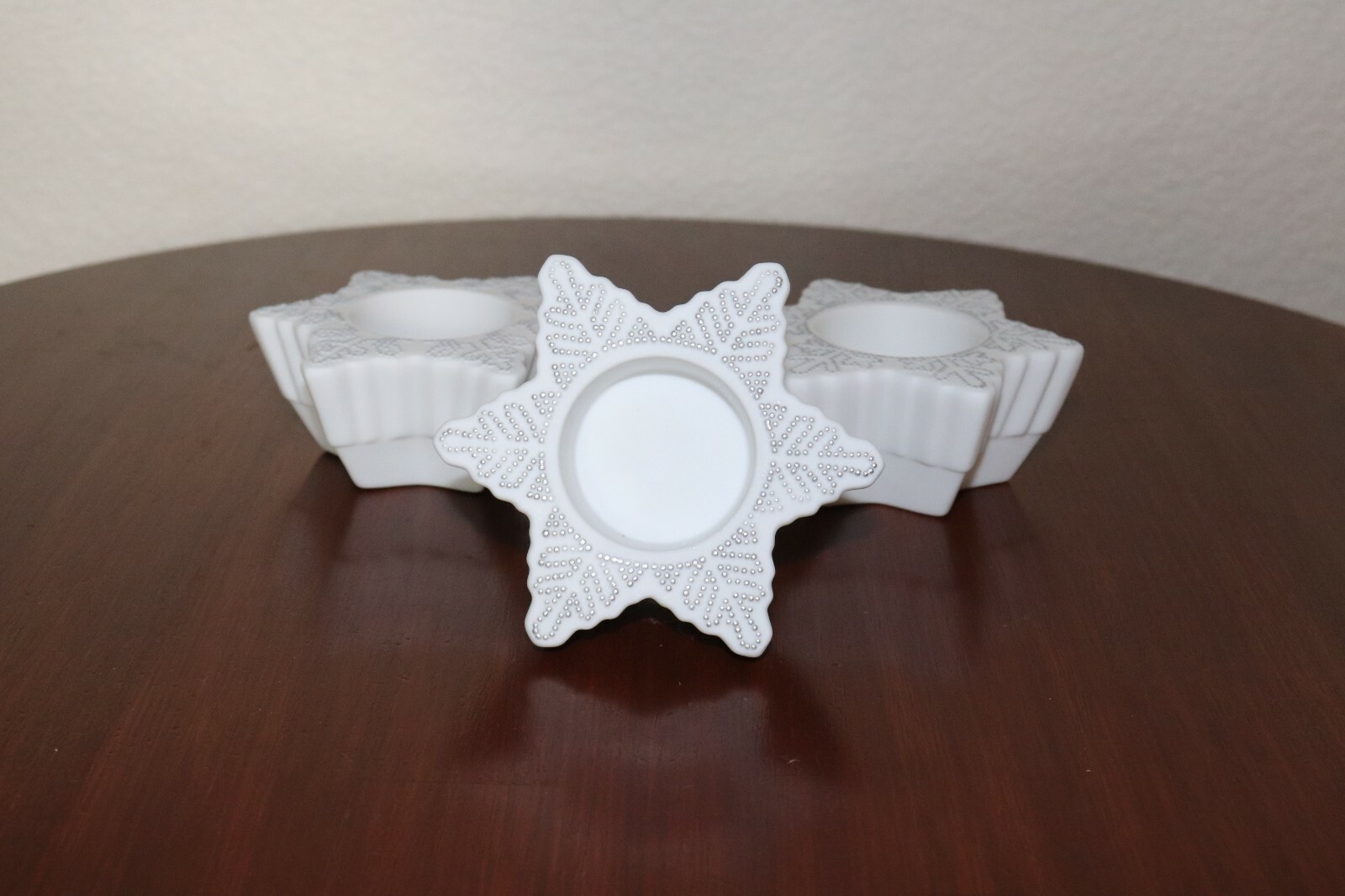 PARTYLITE P7121 SNOW DRIFTERS-Snowflake Tealight Holder-New-Set of 3 ...