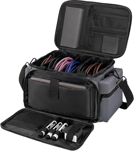 Cable File Bag DJ Gig Bag Cord Organizer Case with Detachable Dividers ...