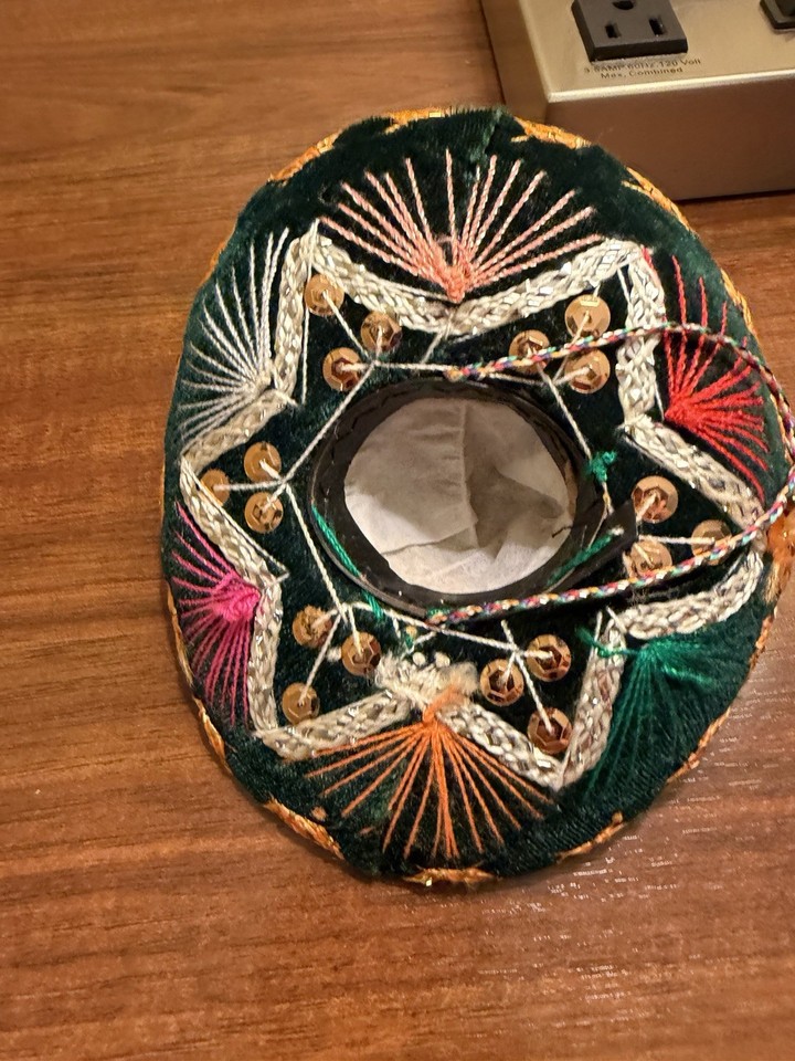 Mexican Sombrero Mariachi Hat Mini Small Velour Sequins Black Toy Doll ...