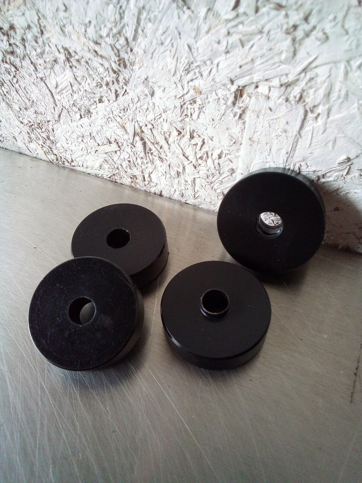 Four Black Nylon Acetal spacer, bush, insulator, trim. 25mmx 7mmx 6mm ...