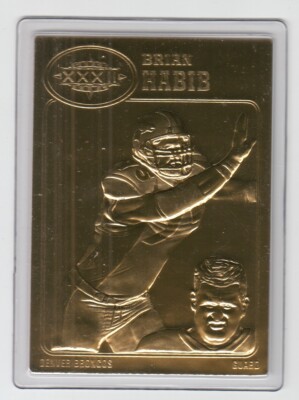 Brian Habib Danbury Mint Super Bowl Encased 22kt Gold Football Card #26 ...
