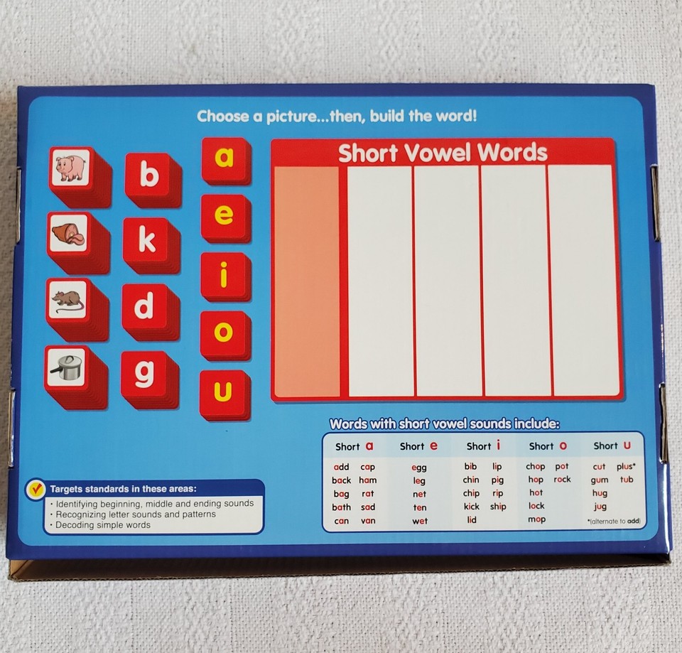 Lakeshore Magnetic Phonics Word Building Board Short Vowel Words 72 ...