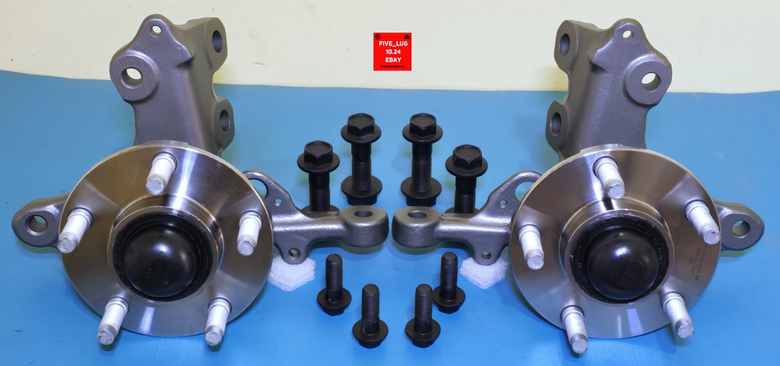 96-04, 1996-2004 Ford Mustang 5 Lug Disk Brake Spindles Hubs Fox Body ...