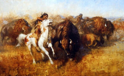 Andy Thomas Buffalo Hunt - Buffalo Hunt Signed and Numbered 30 x 20 | eBay