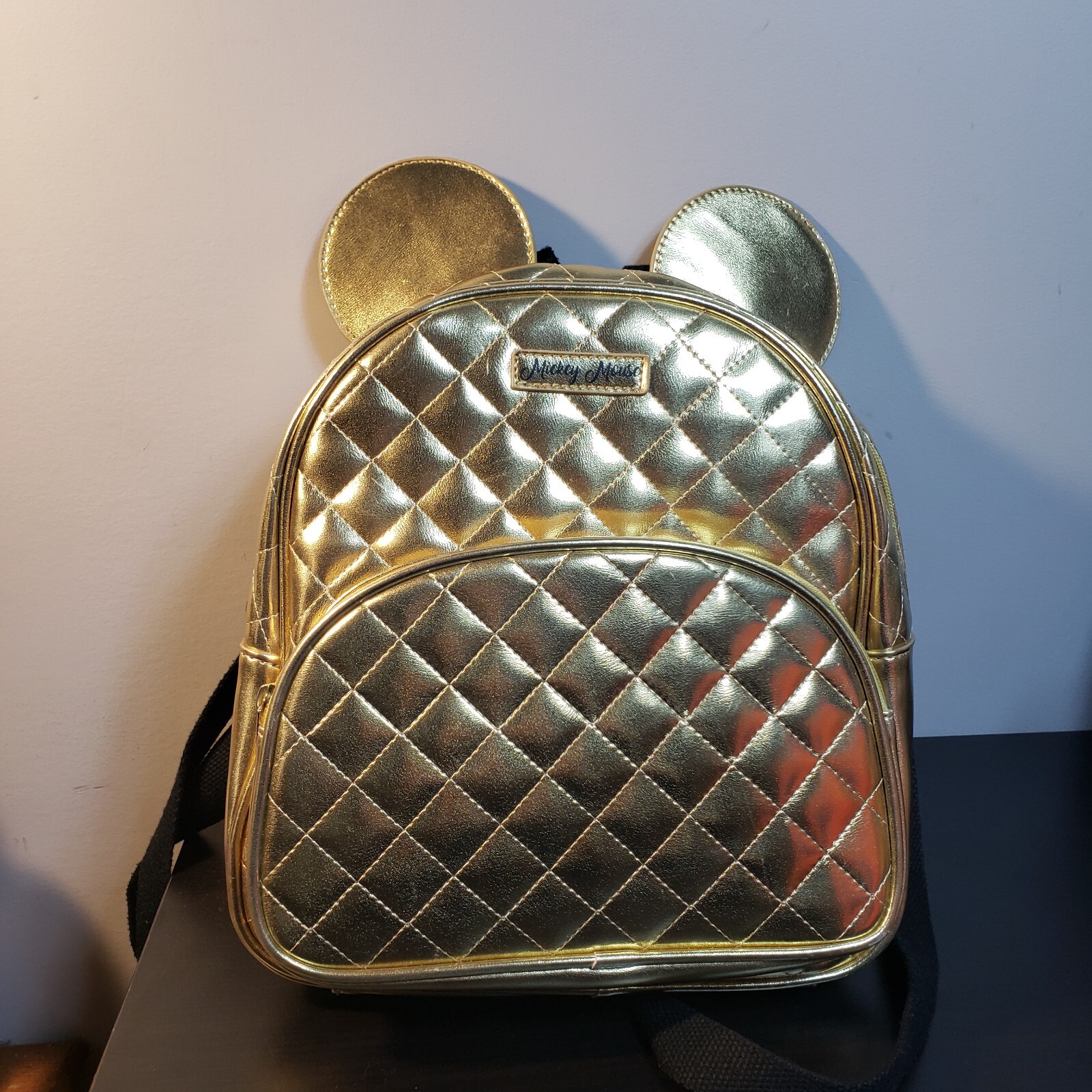 Disney's Mickey gold 90th ann. Quilted Backpack As S… - Gem