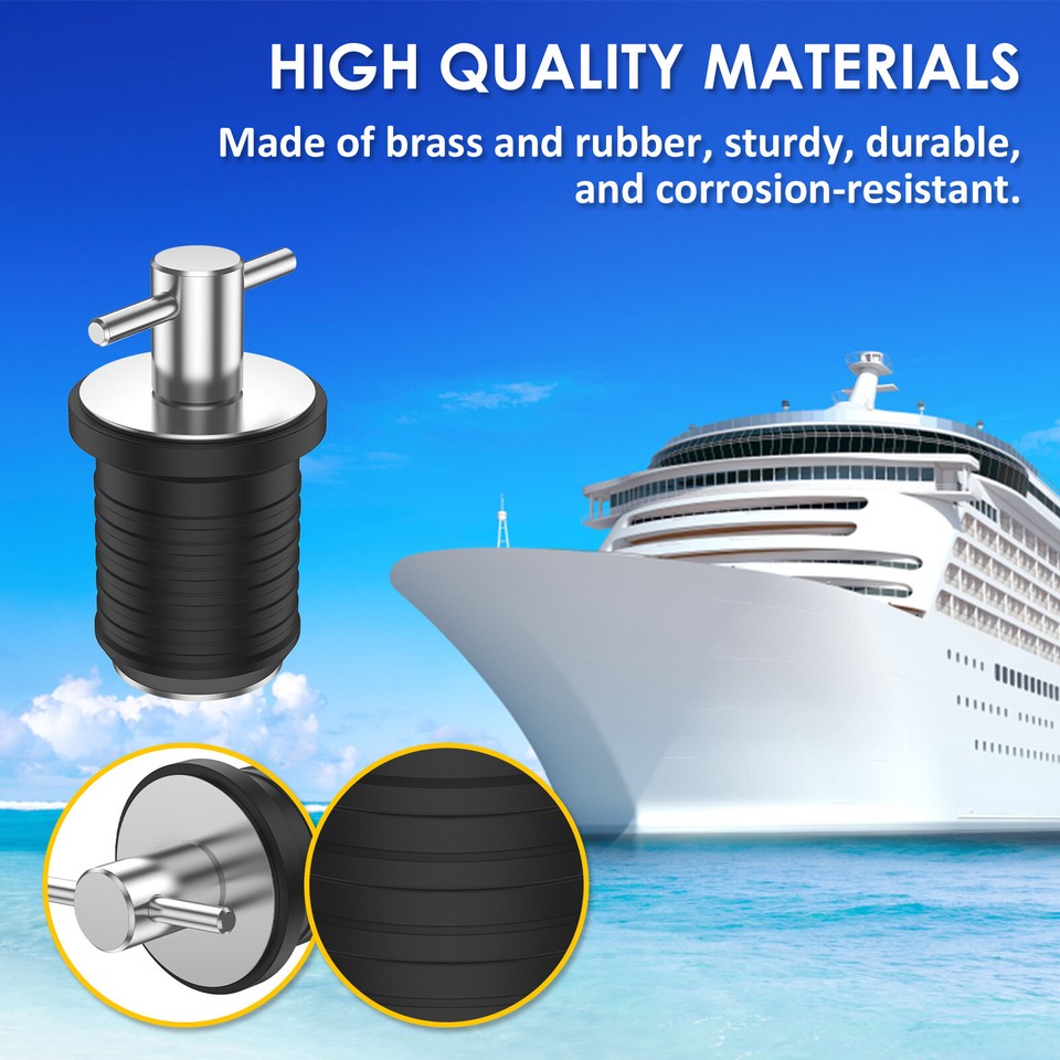 4Pcs T-Handle Drain Plug Rubber Scupper Plugs Twist-Turn Marine Drain ...