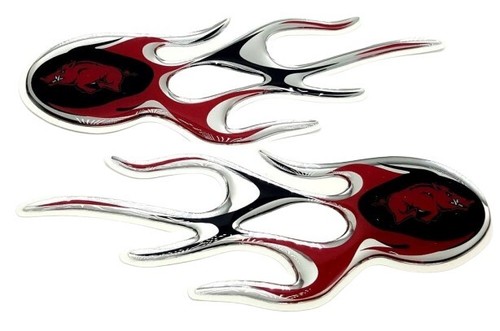 Arkansas Razorbacks Micro Flames Decal Vinyl Auto NCAA Raised Sticker ...
