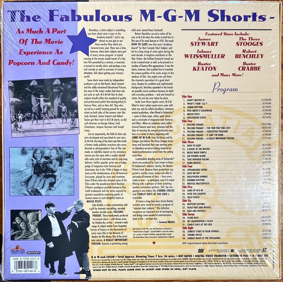 Metro-Goldwyn-Mayer: Cavalcade Of MGM Shorts [ Laserdisc 1995 ] 34 ...