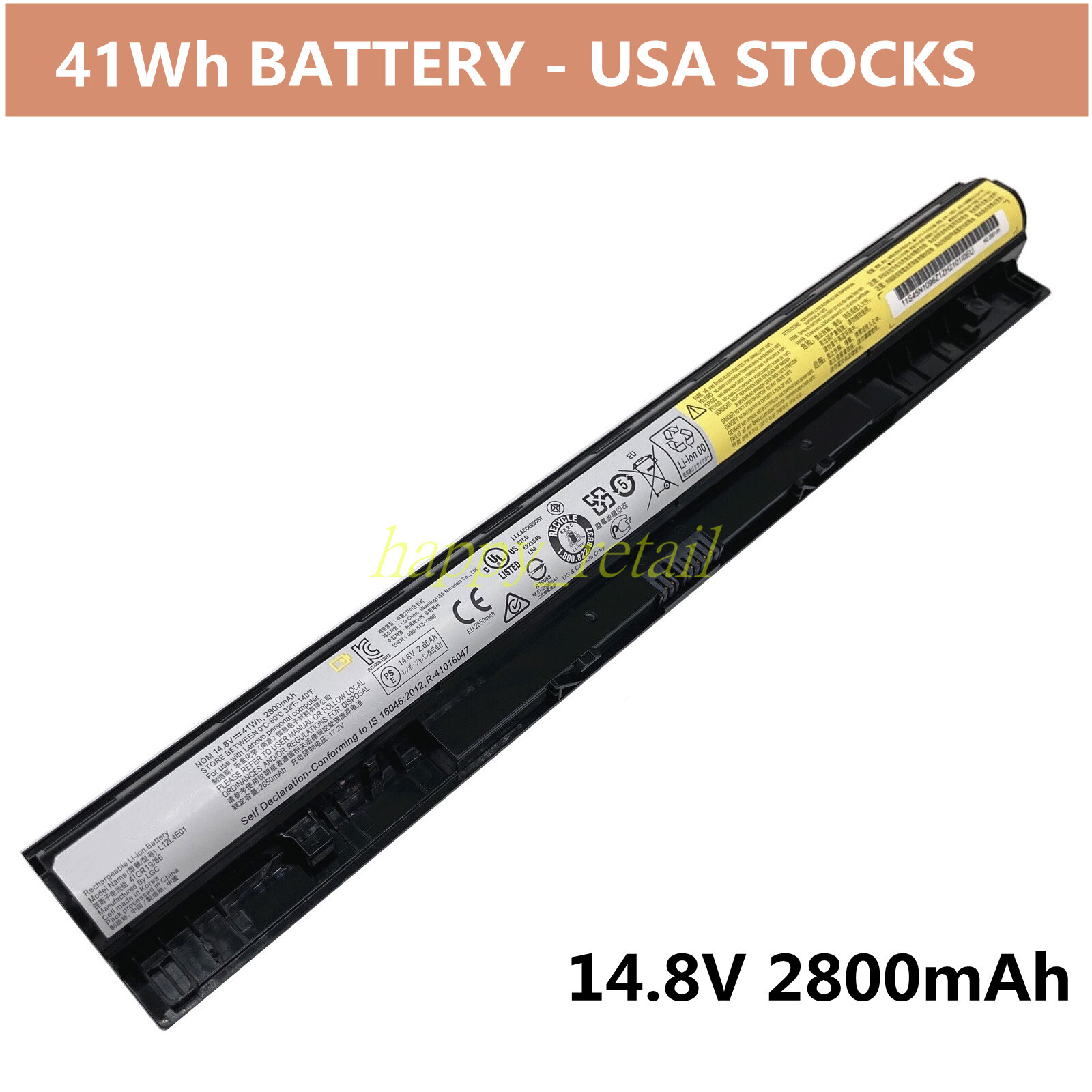 41Wh Battery L12M4E01 For Lenovo Z710 S410p S510p G405s G410s G505s Z40 ...