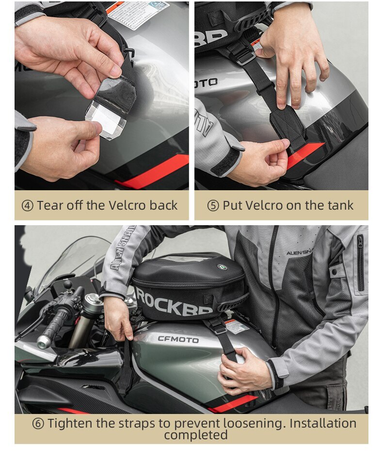ROCKBROS Hard Shell Motorcycle Tank Bag Rainproof Motorbike Bag Cycling ...