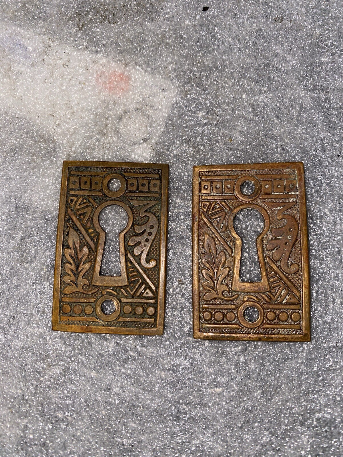 Antique Pair Of Corbin Ceylon Fancy Victorian Eastlake Brass Keyhole ...