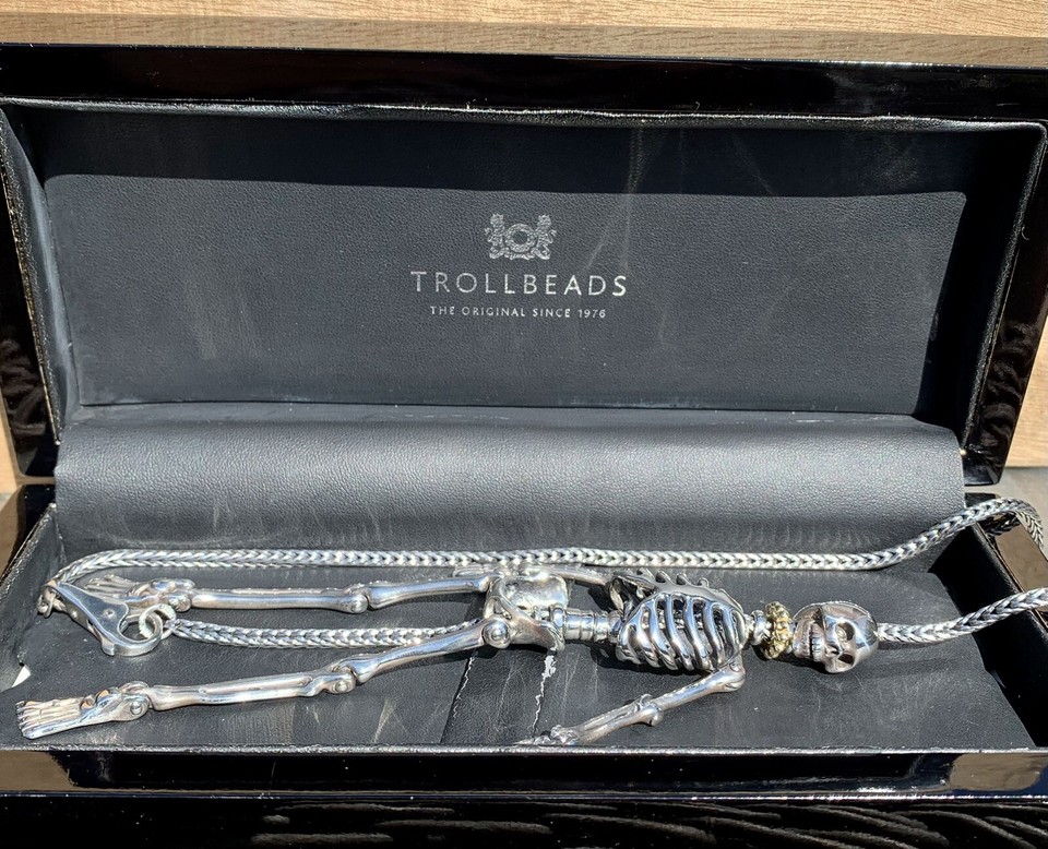 Super Rare Retired Limited Edition Trollbeads Skeleton Necklace HTF! | eBay