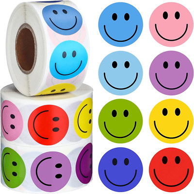Smiley Face Stickers Rolls Teacher Behavioral Reward Grading 1,500 ...