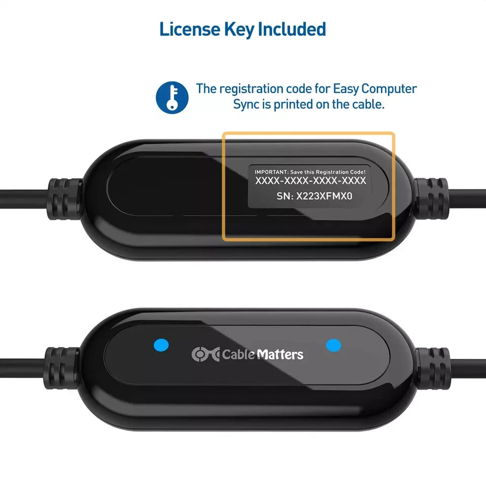 Cable Matters USB 3.0 Data Transfer Cable PC to PC for Windows, USB ...