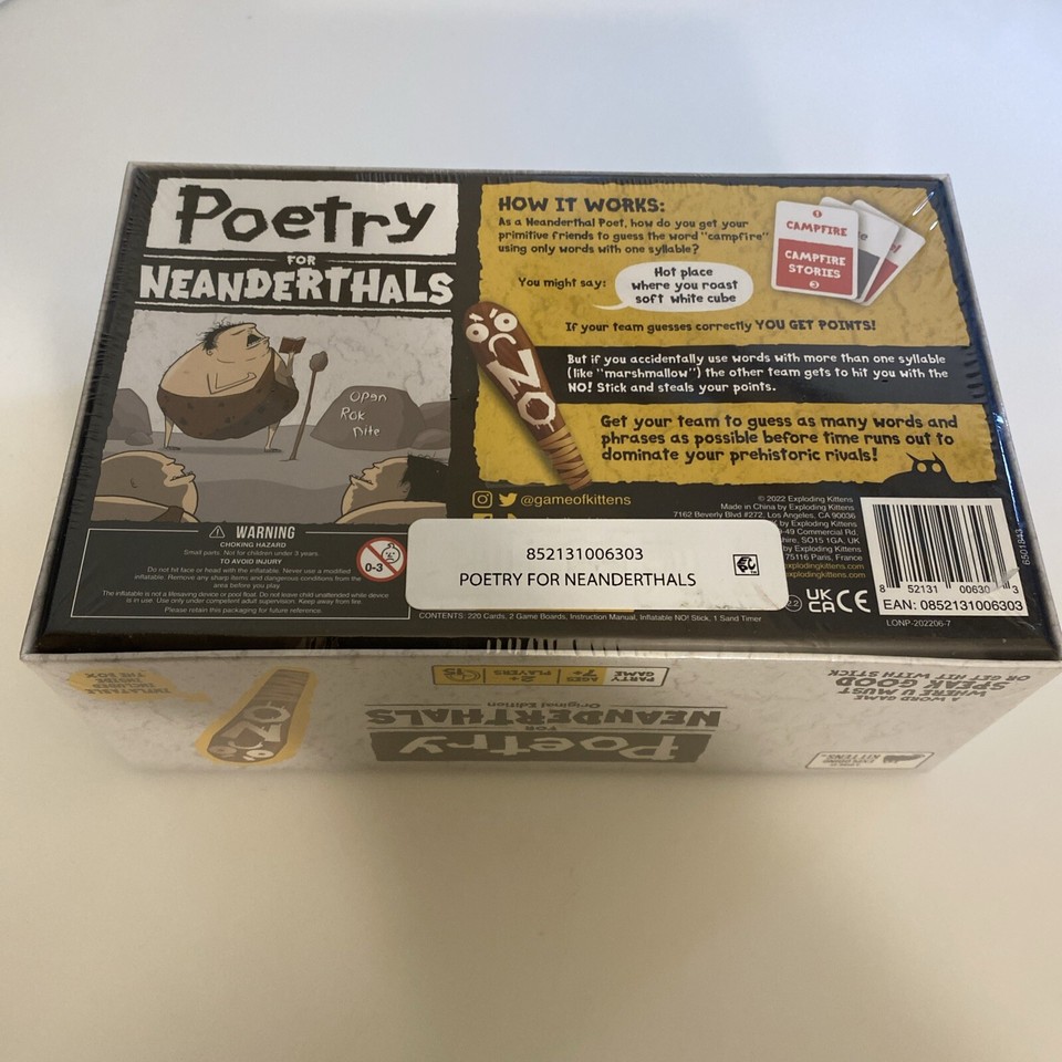 Poetry For Neanderthals Word Game by Exploding Kittens Sealed za6 ...