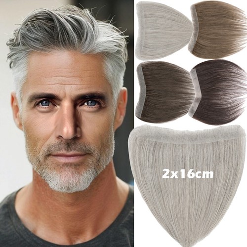 Men Frontal Hairline Toupee Thin Skin PU Virgin Human Hair One Piece ...