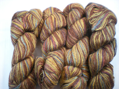 MYSTERY Yarn in Rust and Gold Lot of 4 Skeins of hefty weight yarn | eBay