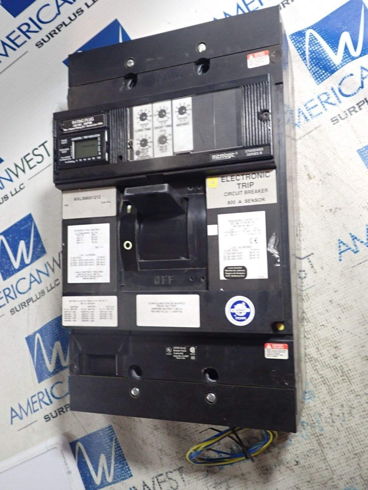 SQUARE D MXL36800 MXL368001212 800 amp ARP100 Micrologic LSI Lugs ...