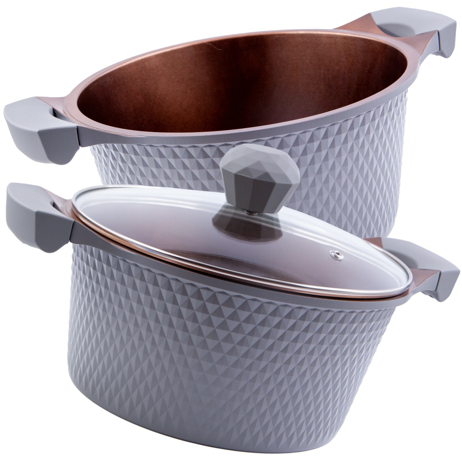 Ceramic Diamond Pots and Pans Sets- 8Piece Nonstic Kitchen Cookware ...