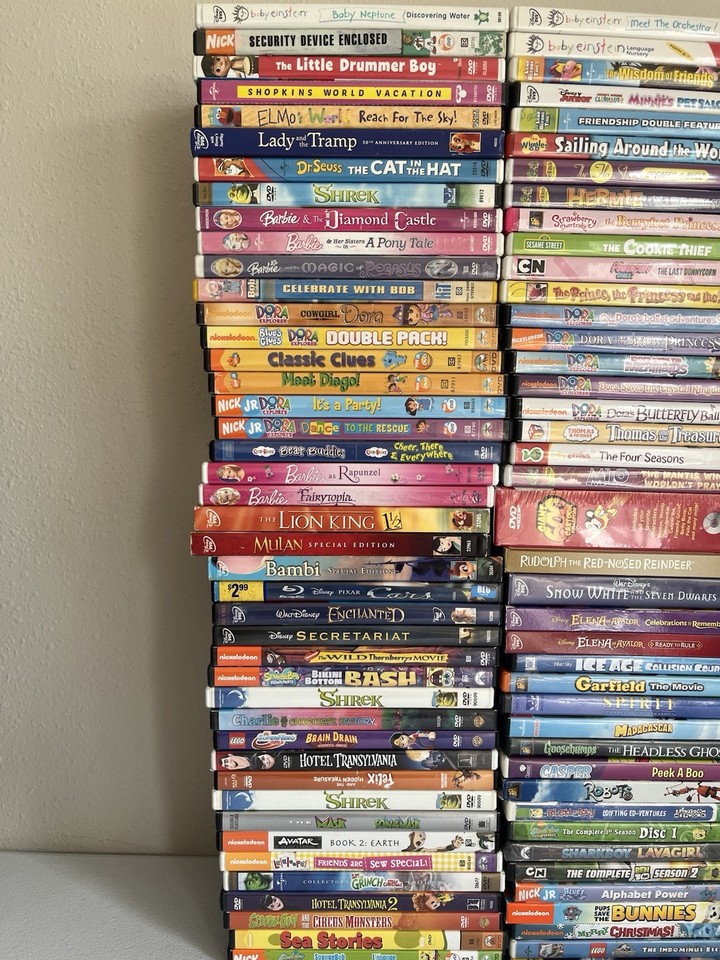 HUGE LOT OF 123 KIDS MOVIES DISNEY NICKELODEON THOMAS THE TRAIN NICK JR ...