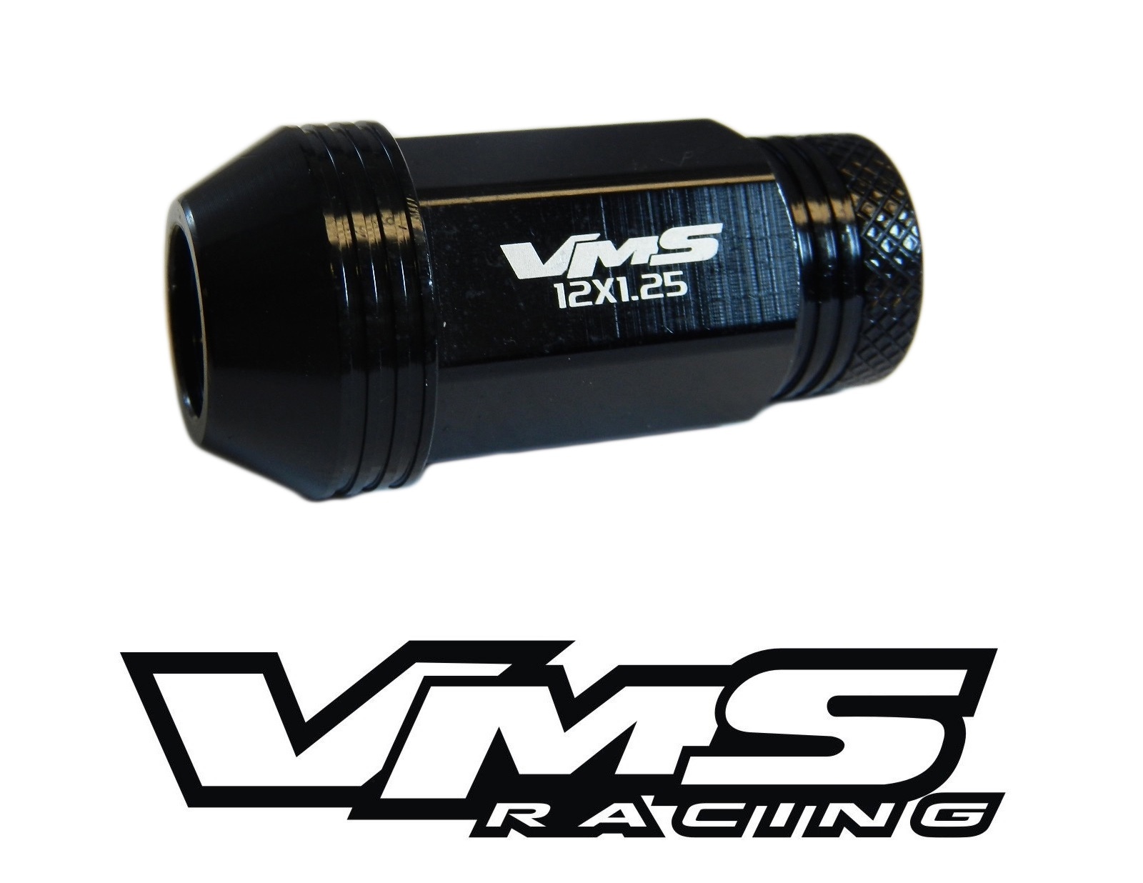 VMS RACING 20PC 48MM PREMIUM EXTENDED WHEEL LUG NUTS 12X1.25 BLACK FOR ...