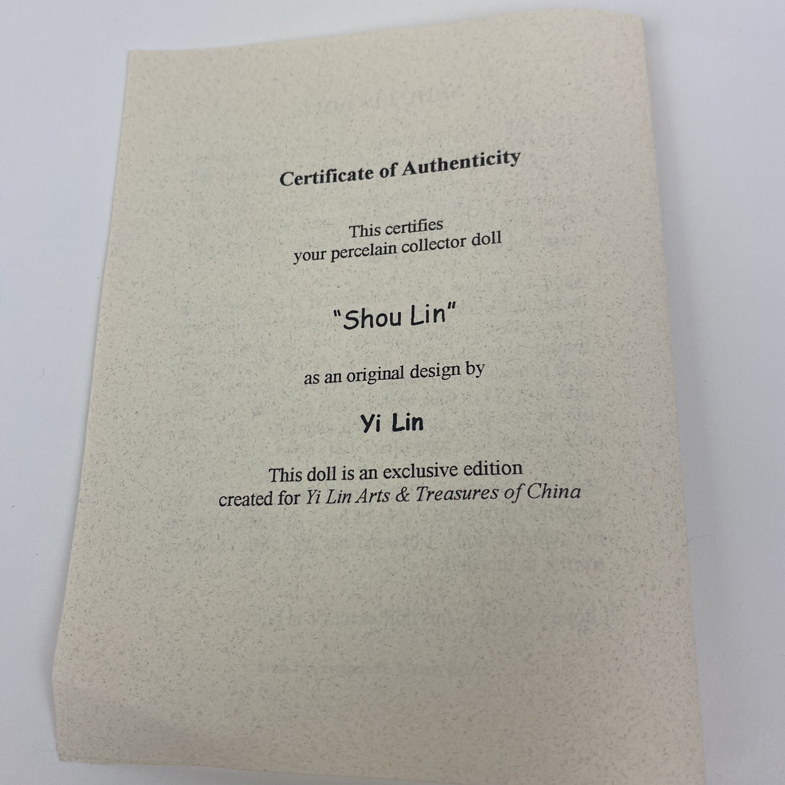 Shou Lin Doll By Yi Lin Exclusive Edition For Yi Lin Arts Treasures Of China NEW | eBay