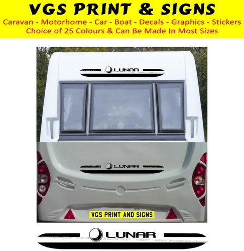 LUNAR CARAVAN/MOTORHOME 2 PIECE KIT DECALS STICKERS CHOICE OF COLOURS ...