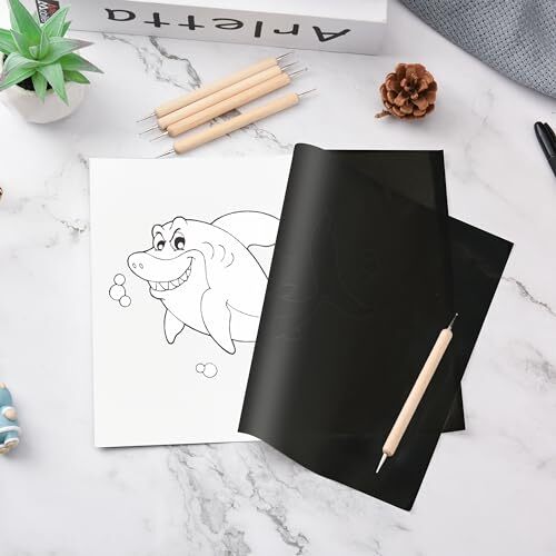 200 Sheets Carbon Paper Graphite Paper Black Carbon Transfer (8.5 x 11. ...