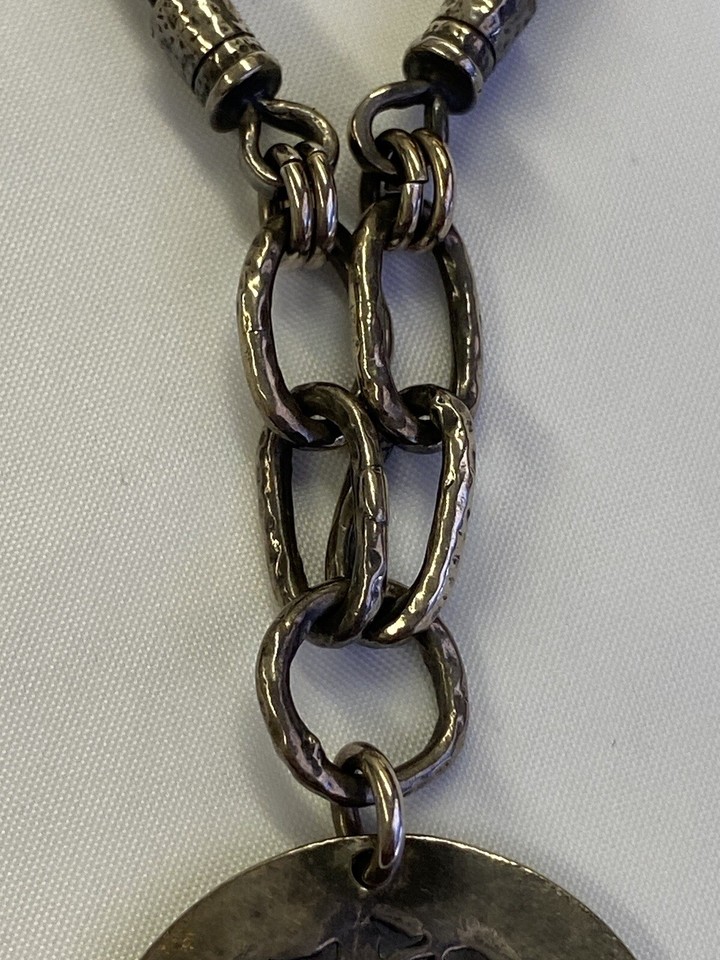 Shema Yisrael Jewish Necklace BLK Leather Sunburst Filigree 925 Silver ...