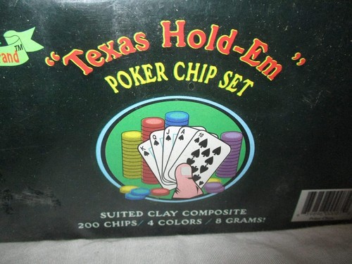 Hummingbird Texas Hold-Em Poker Chip Set 200 Chips 4 Colors with Deck ...