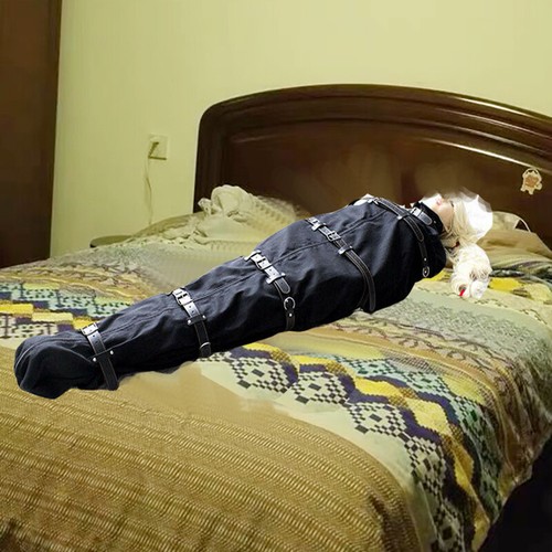 Full Body Harness Gimp Mummy Bag Sleep Binding Sack ArmBinder Belt ...