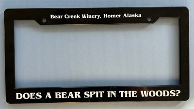 Bear Creek Winery Homer Alaska License Plate Frame Plastic | eBay