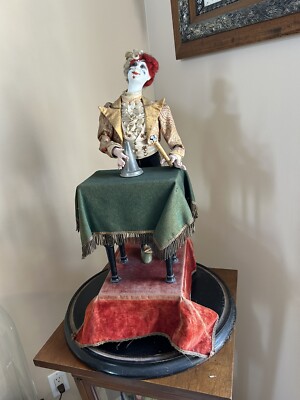 ANTIQUE FRENCH AUTOMATON DOLL PLAYER JESTER? MAGICIAN WITH WAND ...