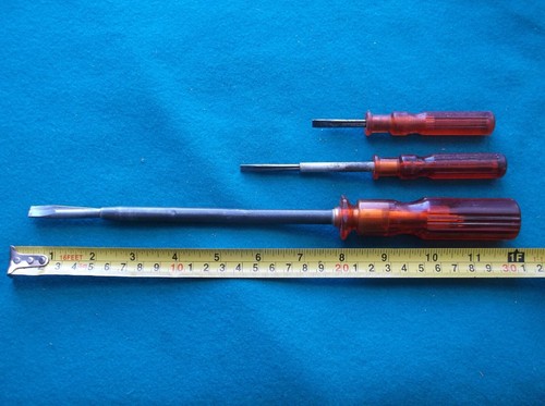 3 Vintage Quick Wedge Screwdrivers 12" 6.5" 4.5" | eBay
