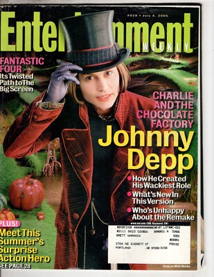 ENTERTAINMENT WEEKLY 828 JULY 8, 2005 JOHNNY DEPP CHARLIE CHOCOLATE ...