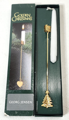 2001 Georg Jensen Golden Christmas Pixie Candle Holder for tree ...