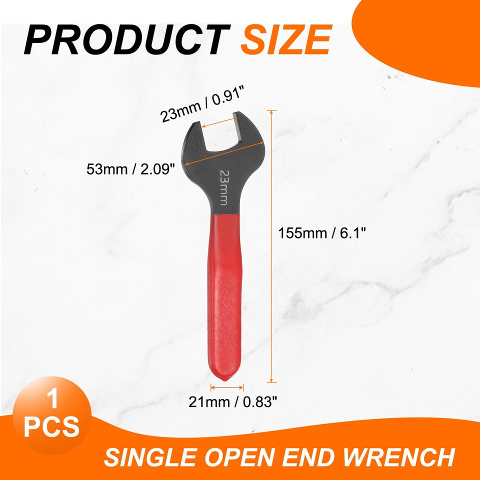 Single Open End Wrench 23mm Metric U-Shaped Spanner with Red Shank | eBay