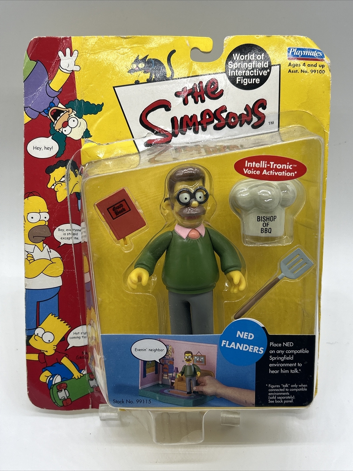 The Simpsons Ned Flanders WOS Toy Figure Interactive Playmates Action ...