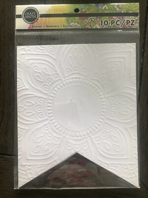 NEW Craft Smith White Embossed Banner 10 PC 6 in x 7 in FREE SHIPPING ...