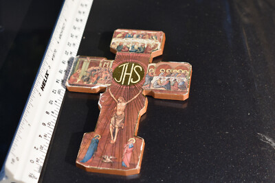 Wooden JHS crucifix cross wall decor Handmade Lithography | eBay
