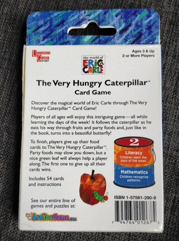 The Very Hungry Caterpillar Eric Carle Card Game Educational Play ...