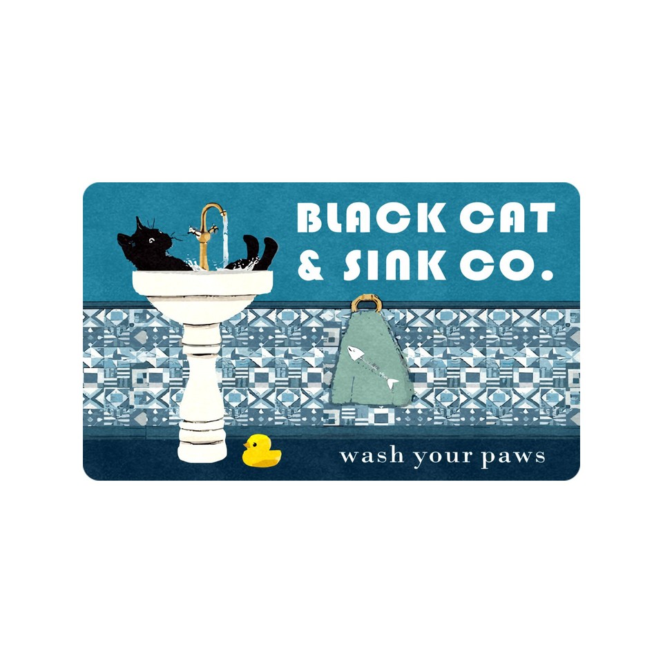 Vintage Style "black cat & sink co" Doormat Rug Indoor Outdoor Decor | eBay