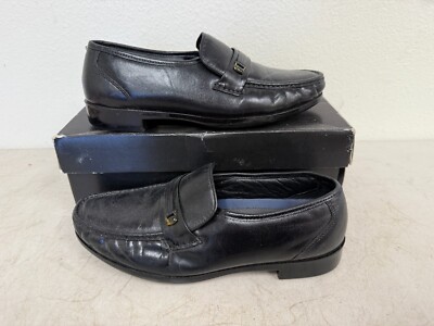 Men's Clarks Bostonian Black Leather Slip-On Loafers Size 10 D 29052 ...