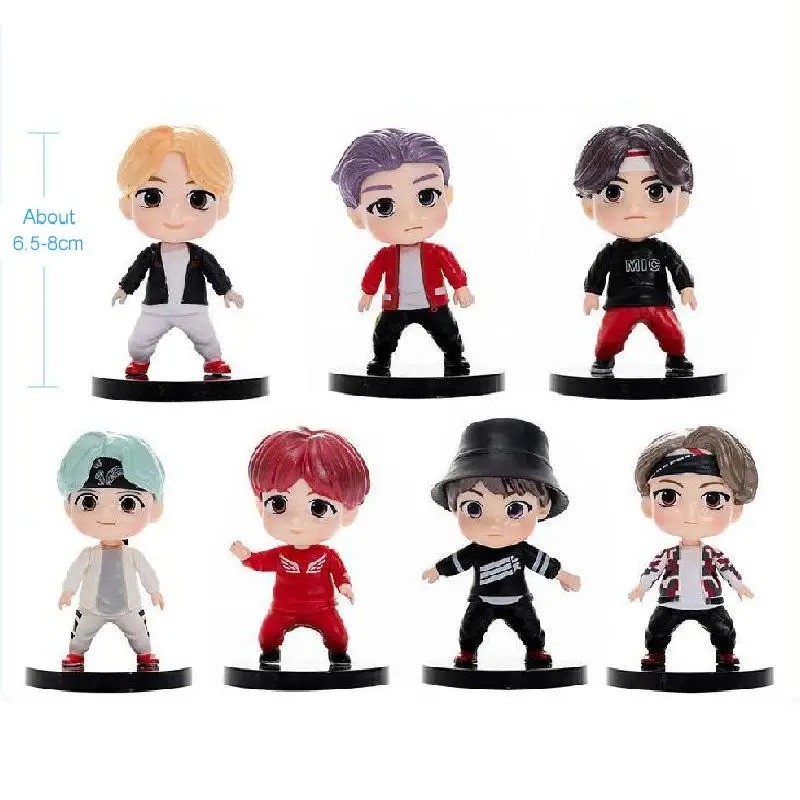 BTS Boys 7pcs Action Figures Toy Rm Jin Suga Jhope Jimin V Jungkook ...