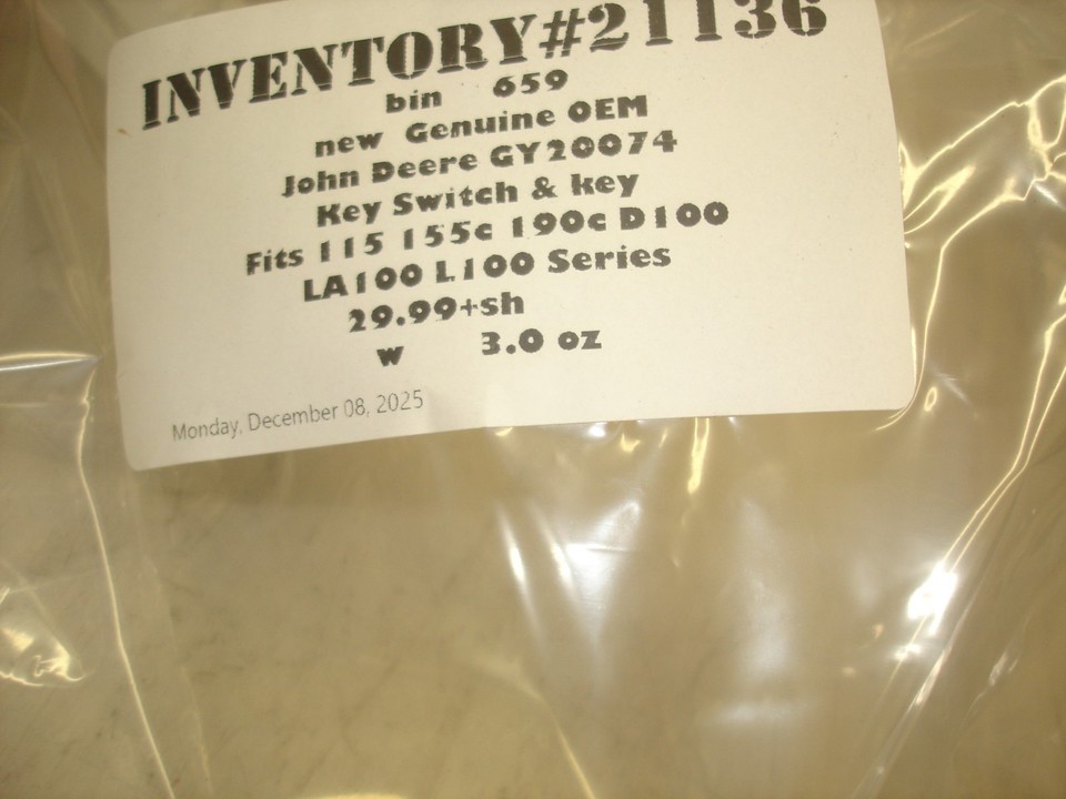 John Deere OEM NEW key switch and key -gy20074 | eBay