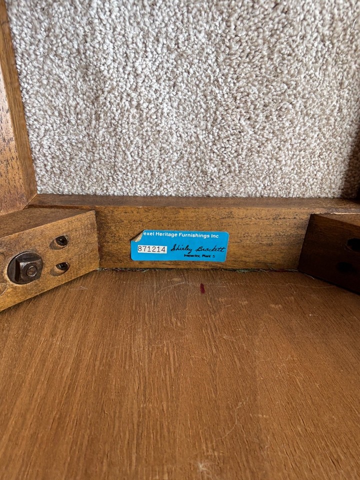 Pair Vintage MCM Drexel Upholstered Wood Bench Stools Plaid Blue 22.5"L ...